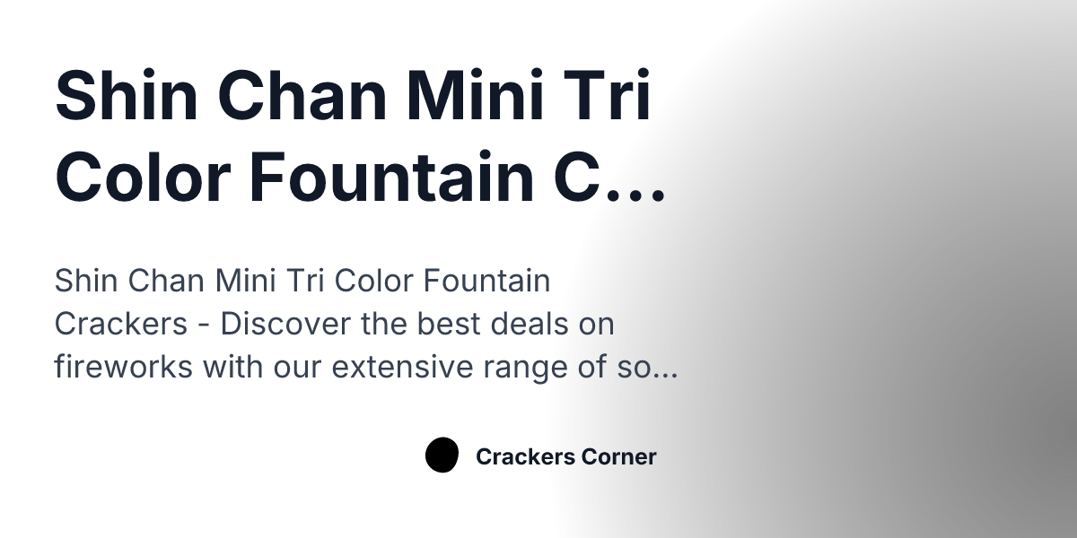 Shin Chan Mini Tri Color Fountain Crackers - 3-in-1 Colorful Effect ...