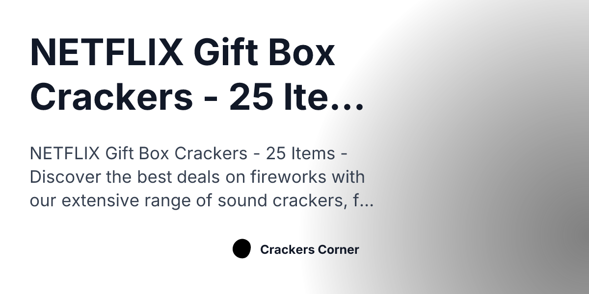 NETFLIX Gift Box Crackers - 25 Items | Perfect Festive Gift | Crackers ...