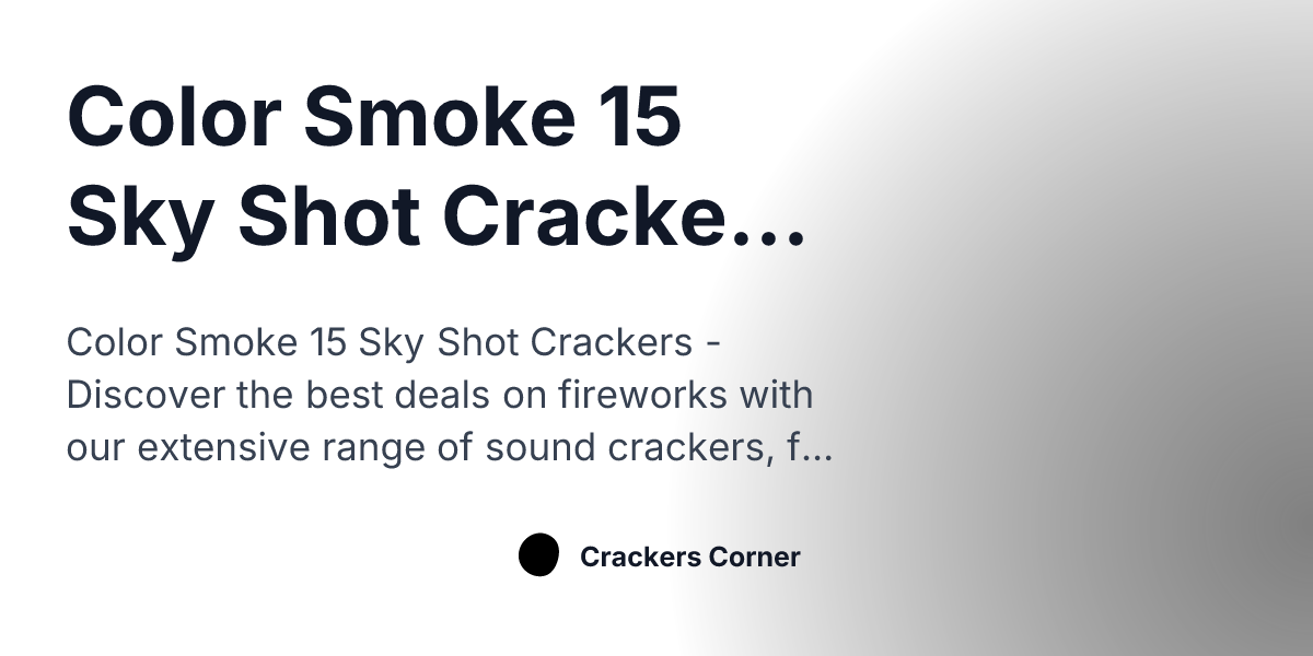 Color Smoke 15 Sky Shot Crackers (Day Use) | Vibrant Smoke Trails ...